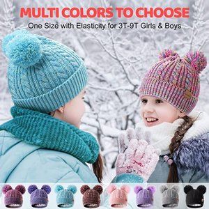Accessories | New Girls Beanie With Double Pom Pom | Poshmark